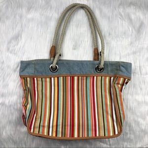 Rosetti | Bags | Vintage Rosetti Reversible Chambray Striped Bag | Poshmark